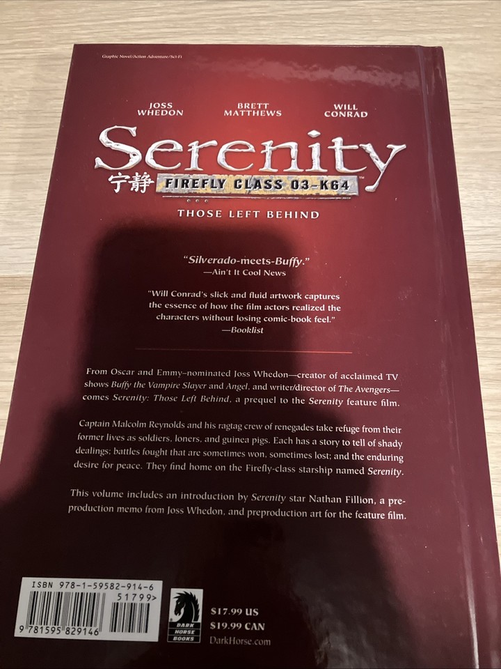 Serenity (Firefly) Those Left Behind Comic Hardback Graphic Novel | eBay UK
