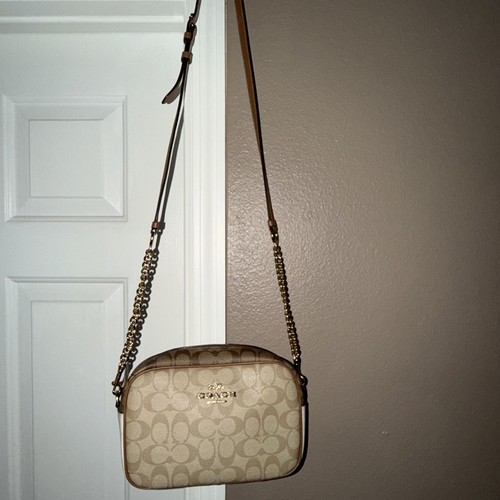 Coach Jamie Crossbody Camera Bag Pebble Leather, Chalk/White And Brown ...