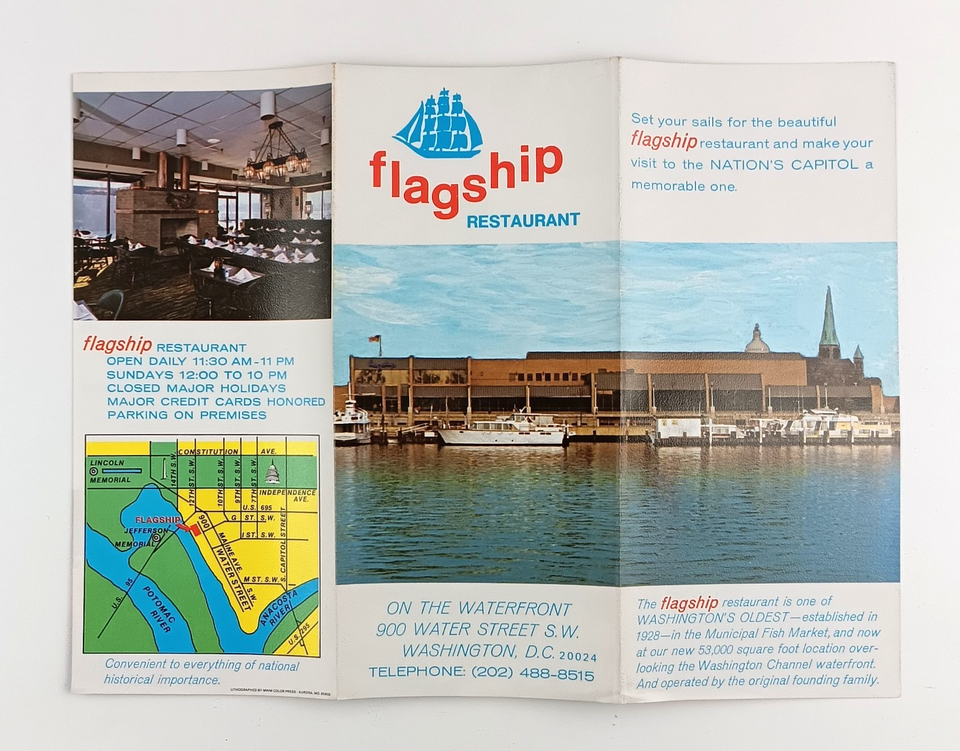 1970s Washington DC Flagship Restaurant Municipal Fish Market Vintage ...