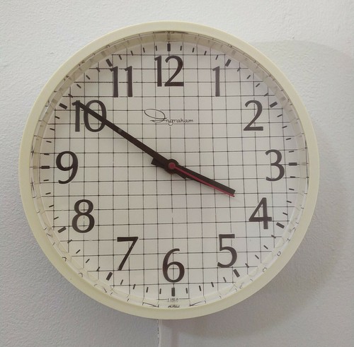 VINTAGE RETRO INGRAHAM round WALL CLOCK office ELECTRIC MODEL 30-556 | eBay