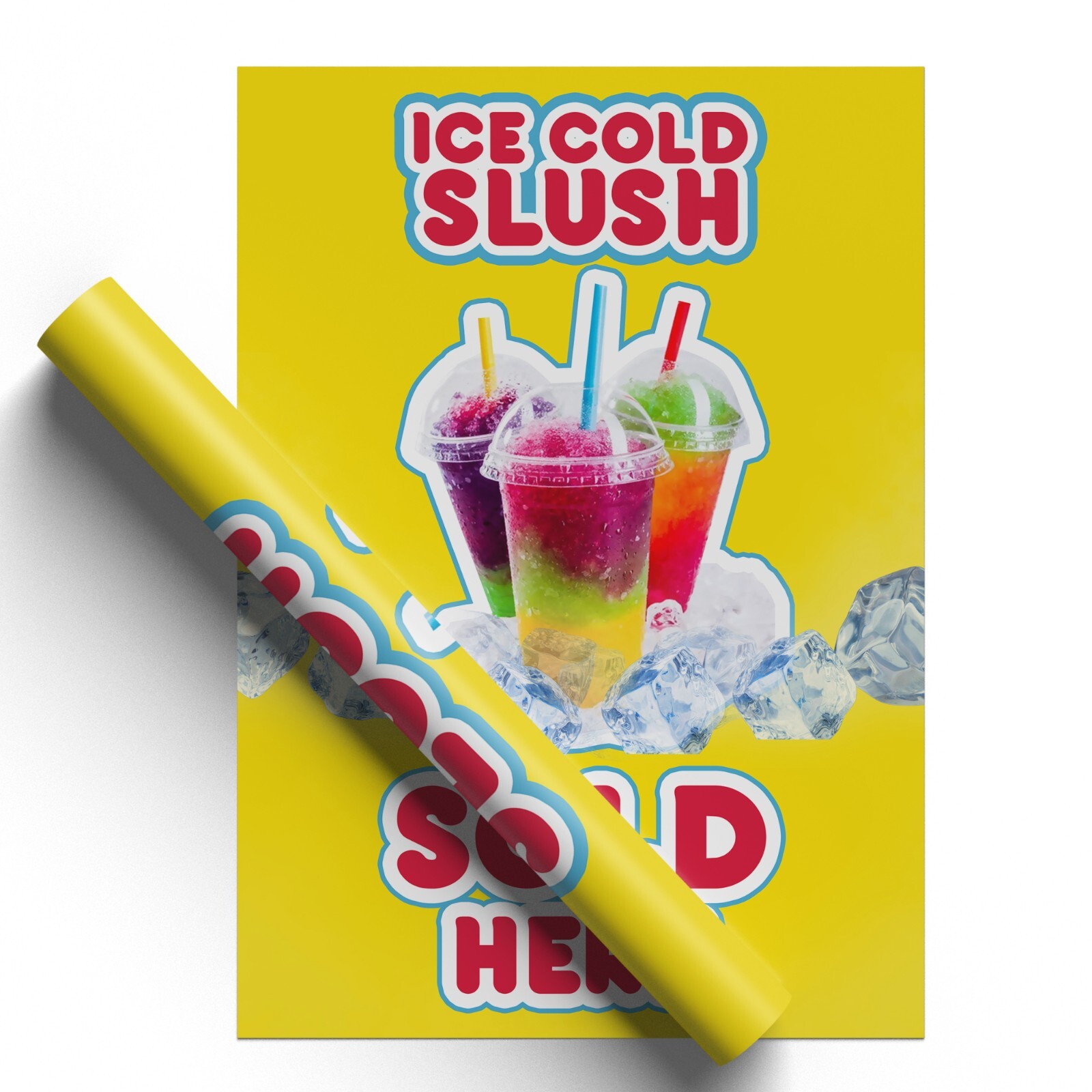 Slush Slushie Ice Cold Drinks Sold Here Window Shop Display Advertising ...