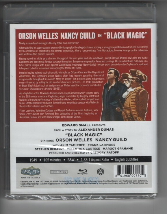 Black Magic (1949) (Blu-ray 2022) Orson Welles Nancy Guild NEW SEALED ...