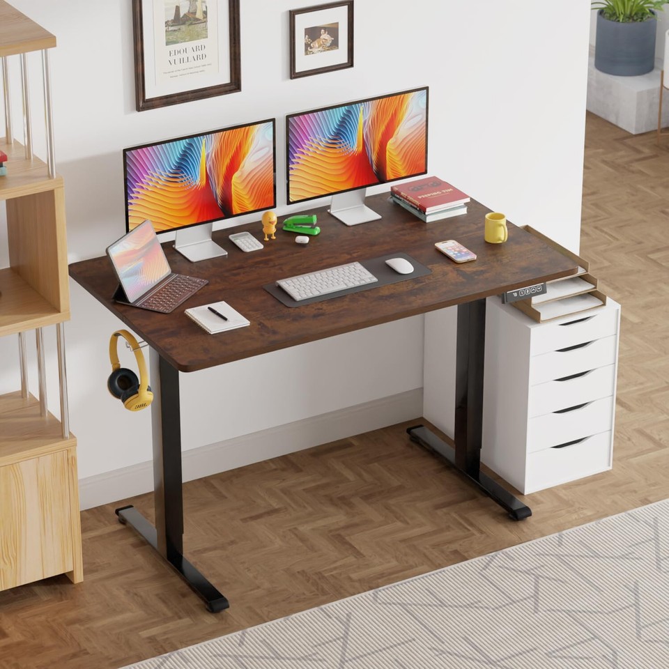 48 Inch Adjustable Height Standing Desk Computer Desk with Large Space ...