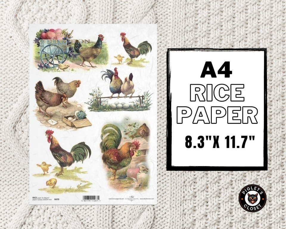 Retro Farmhouse Easter | A4 Rice Paper | ITD Collection | Paper for ...