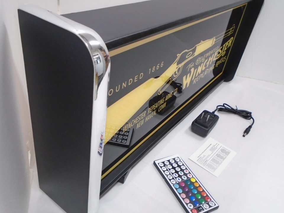 Winchester Black Old Logo LED Display lighted sign lightbox Wall ...