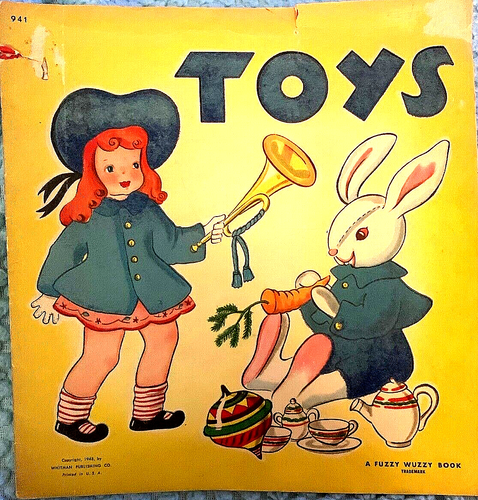 Rare TOUCH FEEL FUZZY ITEMS in BLUE 1948 "TOYS"Children’s Book By Fuzzy ...