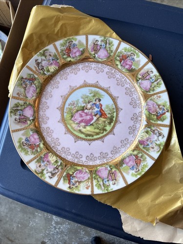 VINTAGE ROYAL VIENNA BEEHIVE LOVE STORY PINK & GOLD PORCELAIN CABINET ...