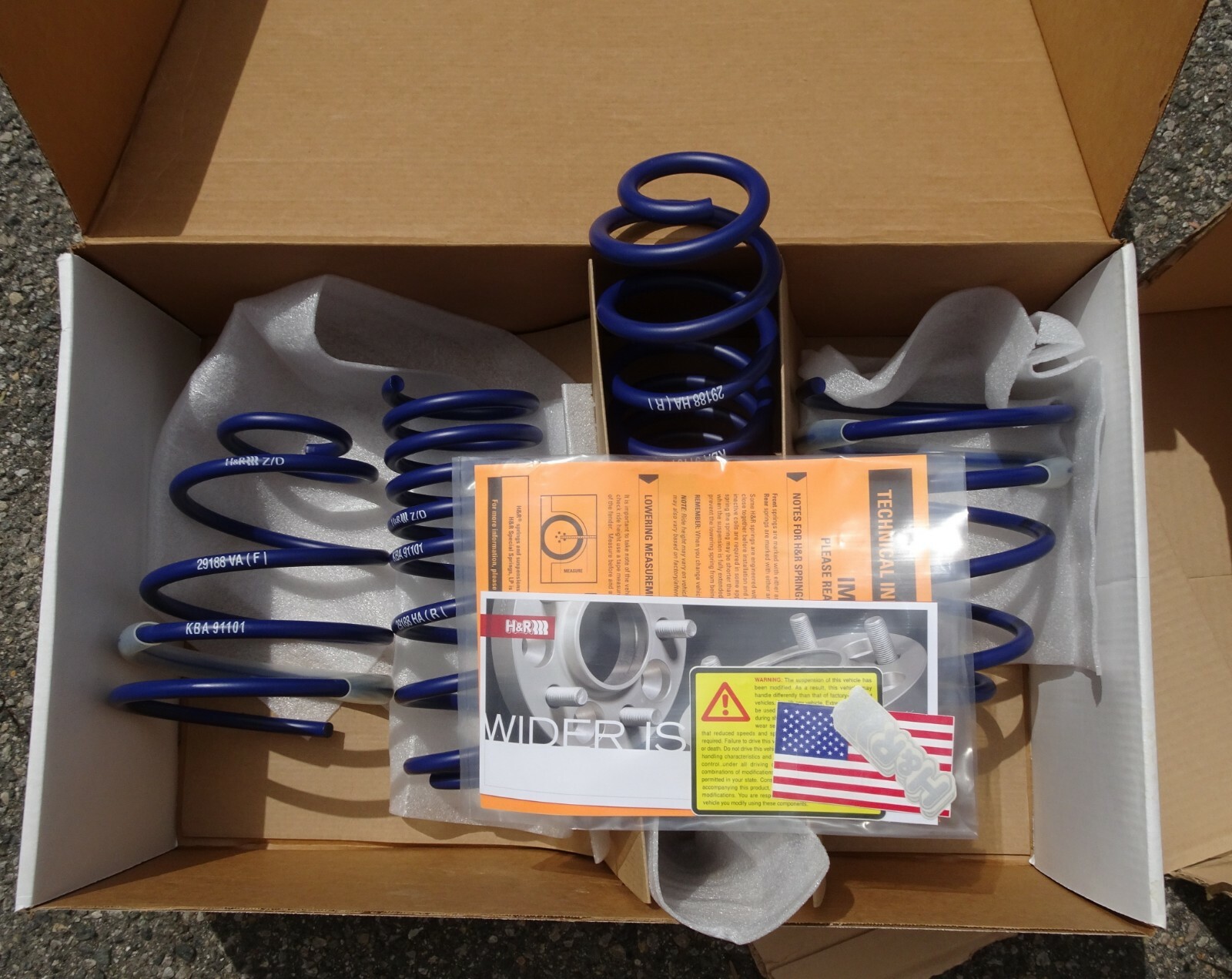 H & R SPING'S PORSCHE 997 w/o SPORT SUSP. F & R SPRINGS 29188-1 NEW 100 ...