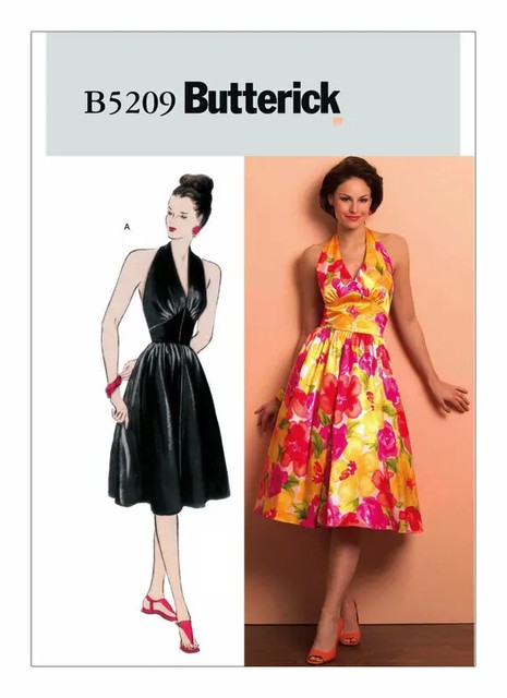 Butterick B5209 Retro Vintage 1947 Misses Dress Sewing Pattern Size 8 ...