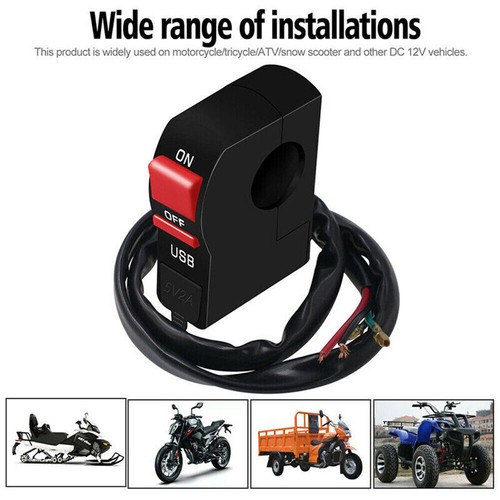 12V Motorbike Motorcycle USB Charger Power Adapter Socket Phone GPS ...