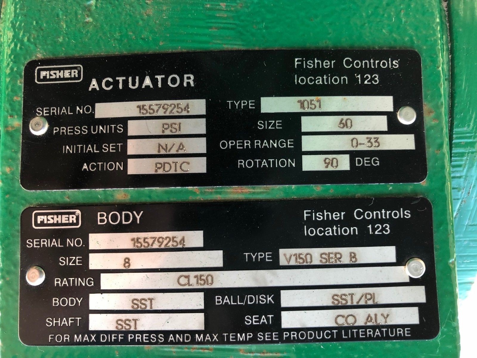 Fisher Ball Valve 8" 150# V150 Series B with Actuator | eBay