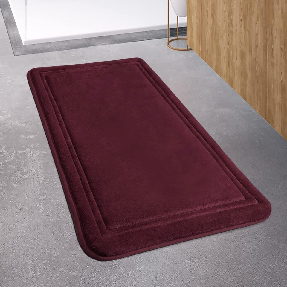 24"x60" - Grey Ultra Soft Thick Memory Foam Non-Slip Absorbent Bathroom ...