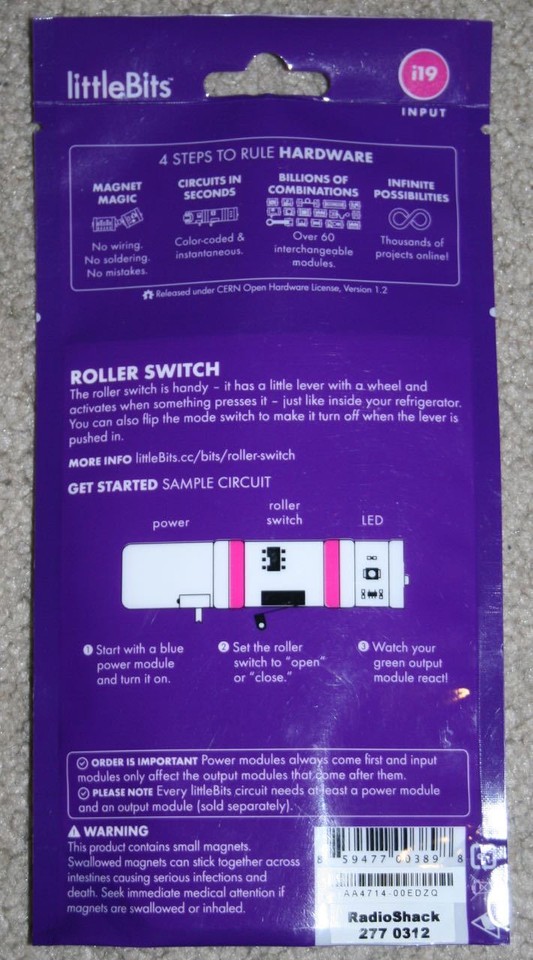 littlebits electronics roller switch i19 korg little bit bits new | eBay