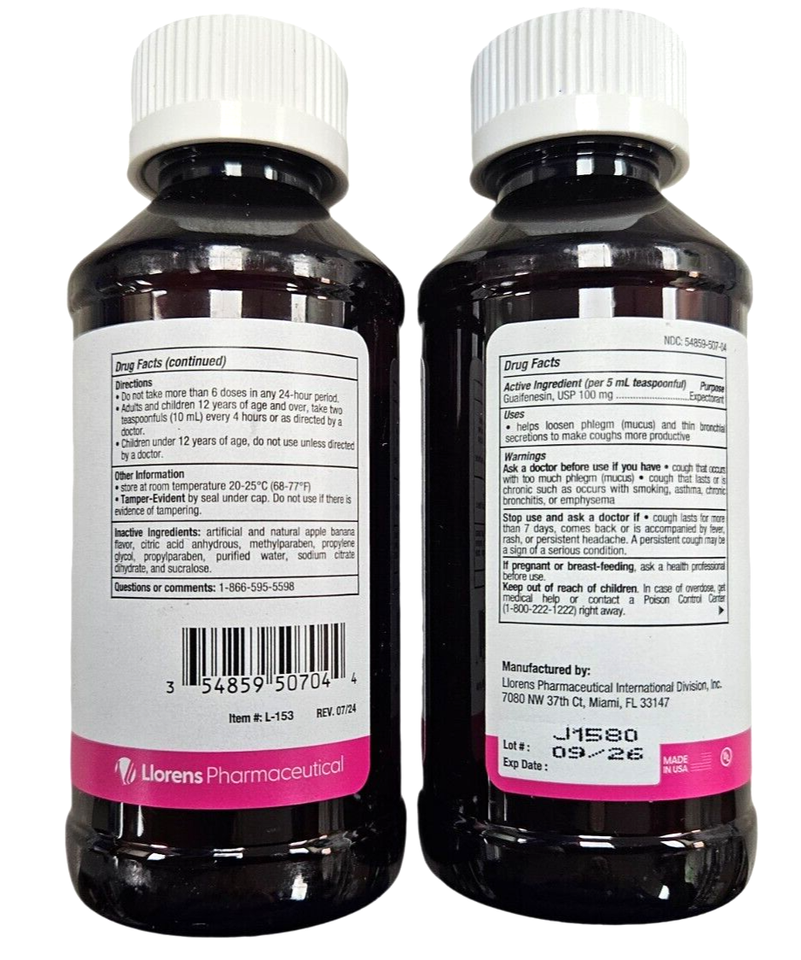 Tusnel EX Guaifenesin MUCUS Expectorant Syrup 4oz ( 2 bottles ) -- | eBay