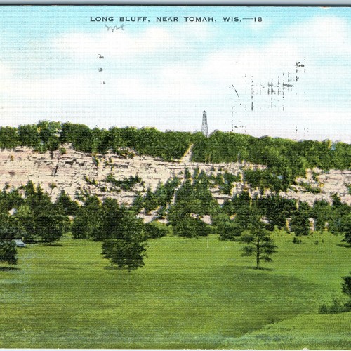 c1940s Tomah, WI Long Bluff Lookout Tower Park Linen PC from John ...