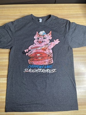 Chippewa Falls Slaughterhouse T Shirt Size Medium Gray Pig | eBay