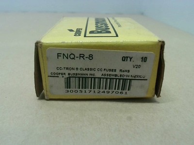 Bussmann FNQ-R-8 Limitron 8A Class CC Fuse 600V (10 PCS) Time Delay ...