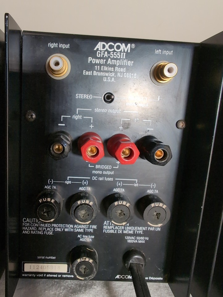 ADCOM GFA-555 ii Channel Power Amplifier FOR PARTS OR REPAIR | eBay