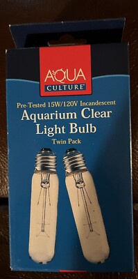 Aquarium Clear Light Incandescent Bulb Twin Pack 15Watt / 120Volt Aqua ...