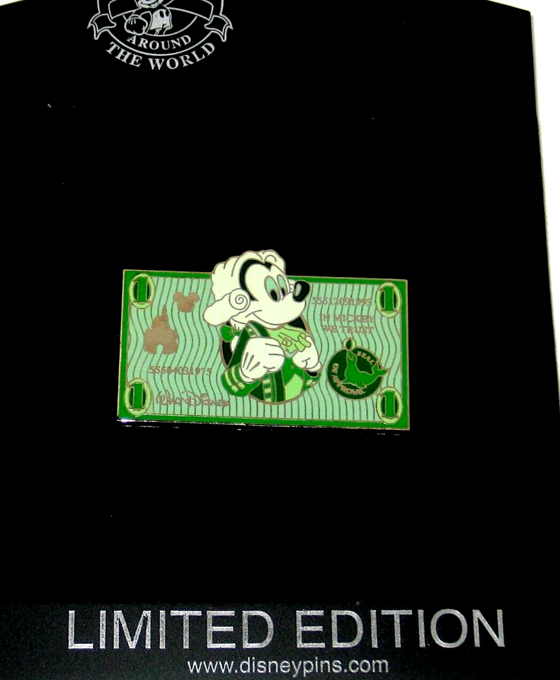 LE Disney Pin Mickey Mouse President George Washington Dollar Bill Cash ...