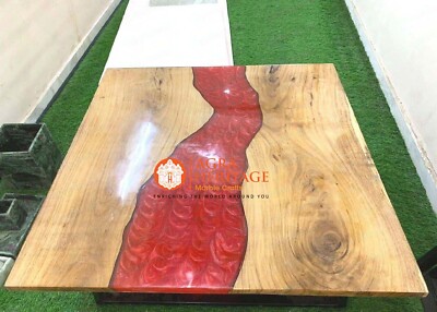 Red Epoxy River Table Top Live Edge Epoxy Table Custom Table Epoxy ...