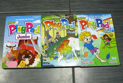 LOT OF 3 SUPER PLAYPAD Jumbo Books Dot ot Dot Puzzle Mazes NEW | eBay