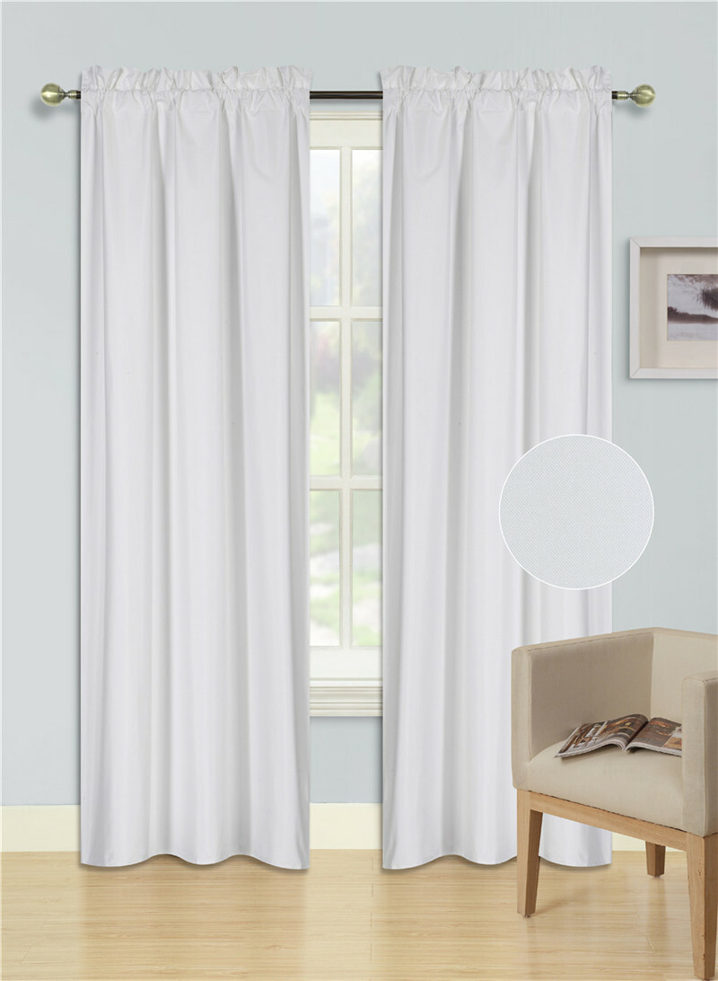 1 SET SOLID WINDOW CURTAIN PANEL LINED FOAM BACKING LIGHT BLOCKING 84 ...