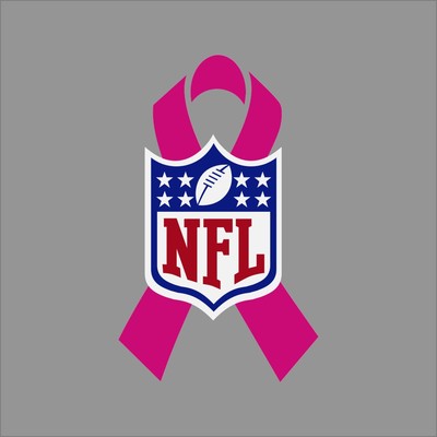 NFL Logo Pink Cancer Awareness Ribbon Vinyl Decal Car Window Wall ...