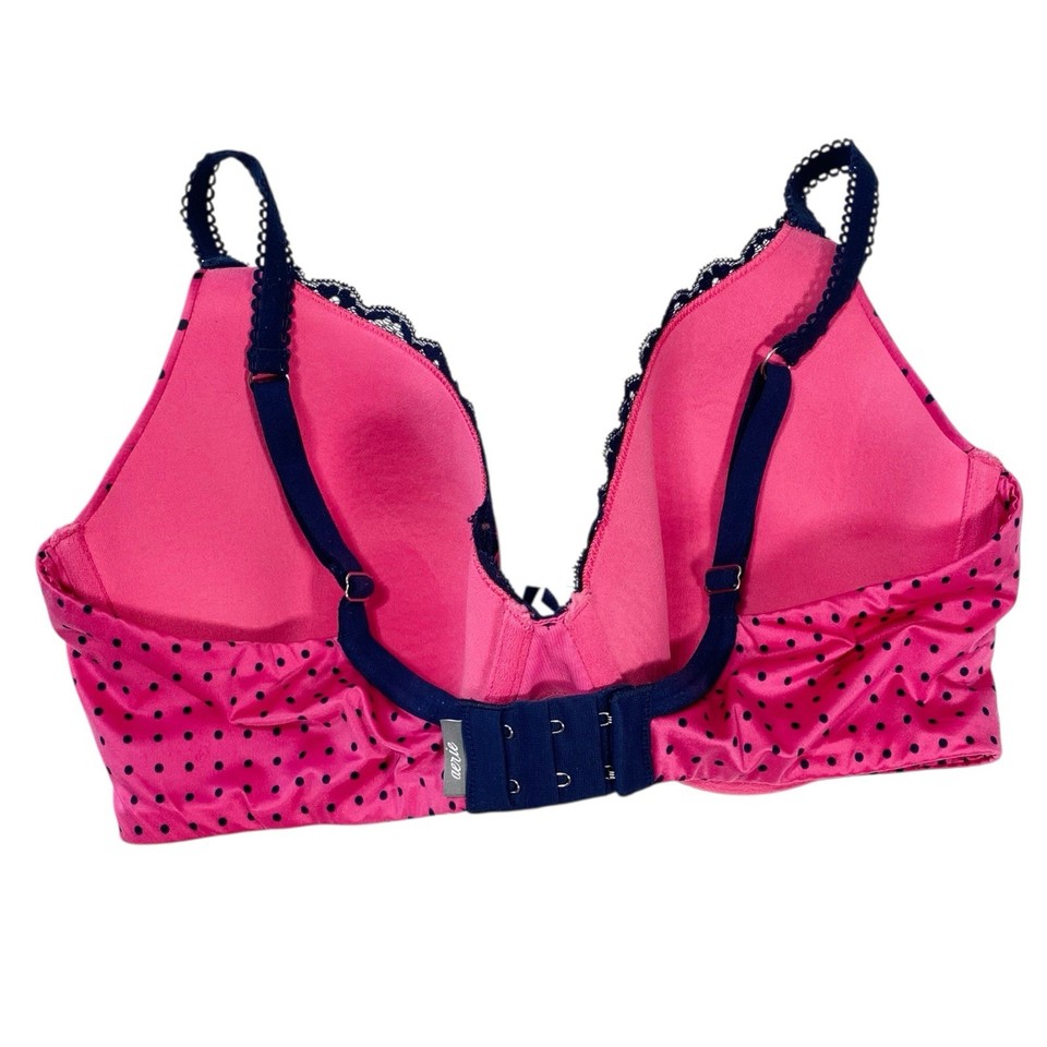 AERIE Sofie Polka Dot Bra Size 38D Underwire Padded Lace Trim Pink | eBay