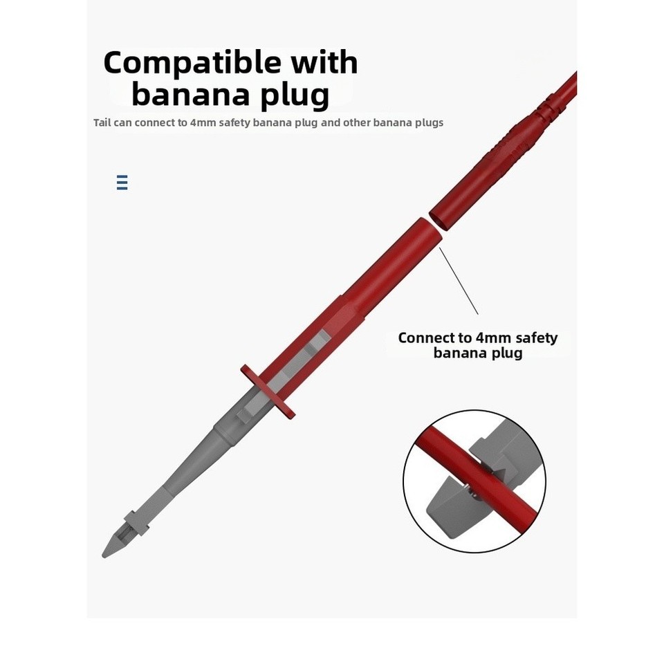 Insulated Non Piercing Wire Test Hook with 4mm Banana Connector for ...