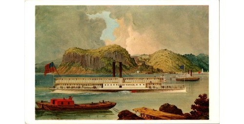 Iron Witch Steamboat NY Historical Society Postcard 1846 JaffÃ ...