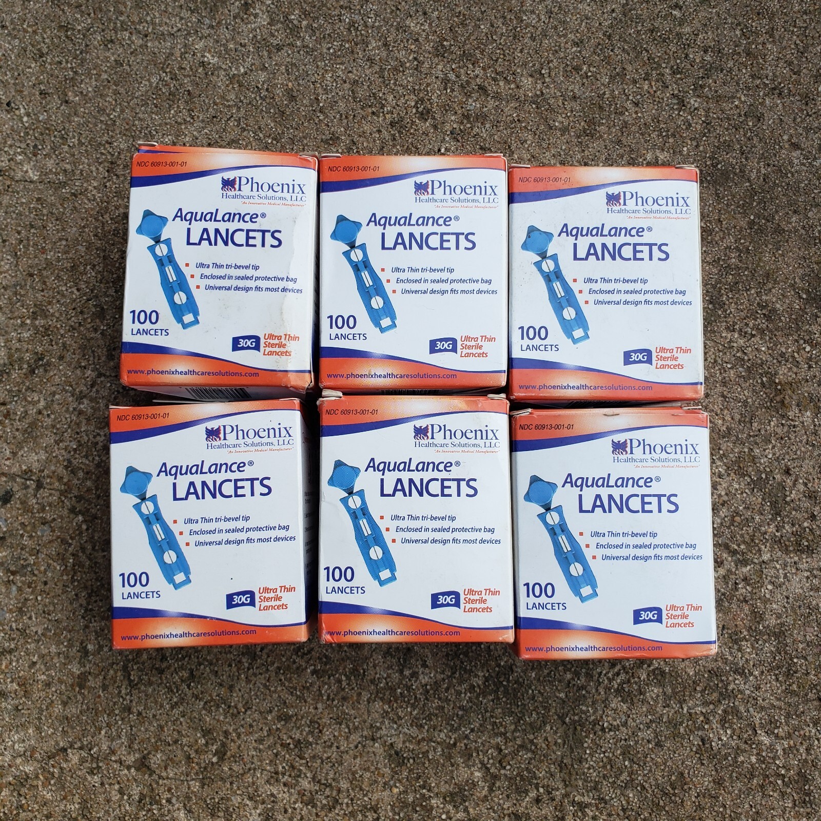 Lot Of 600 Phoenix Healthcare Solutions Aqualance Lancets Sterile EO ...
