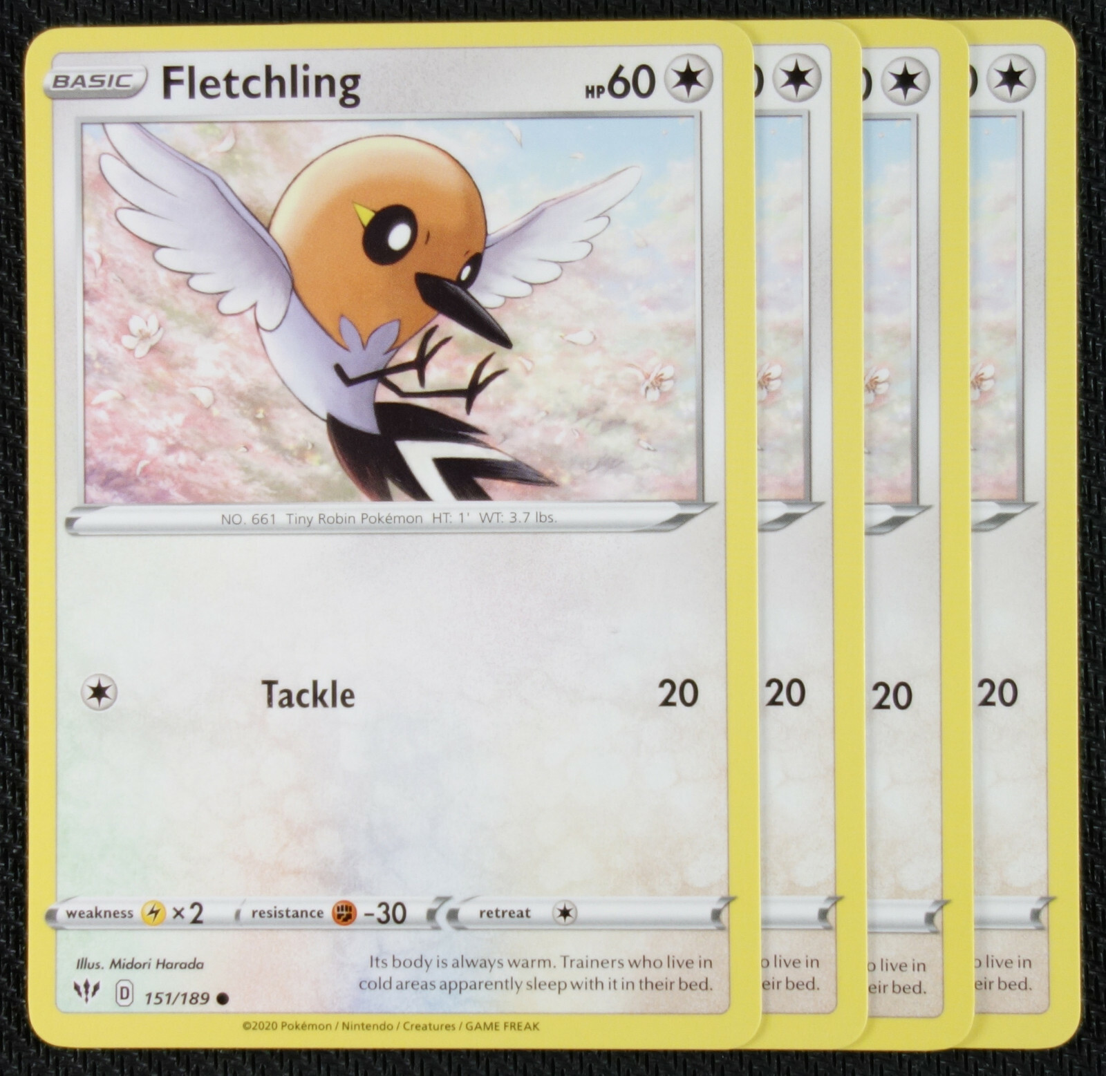 Pokemon Cards 4x Fletchling 151/189 Playset Darkness Ablaze NM/M | eBay