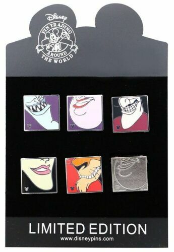 NEW 2017 Disney WDW Hidden Mickey Smiling Villains Set of 6 Pins ...
