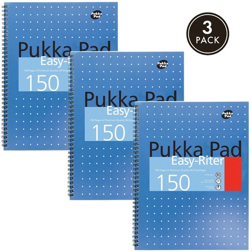 Pukka Pads A4+ Lined Metallic Easy Riter Notebook 150 Page- Pack of 3 ...