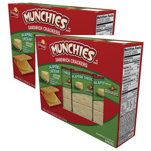 Munchies Doritos JALAPENO CHEDDAR CHEESE Sandwich Crackers 1.38 Oz. (16 ...