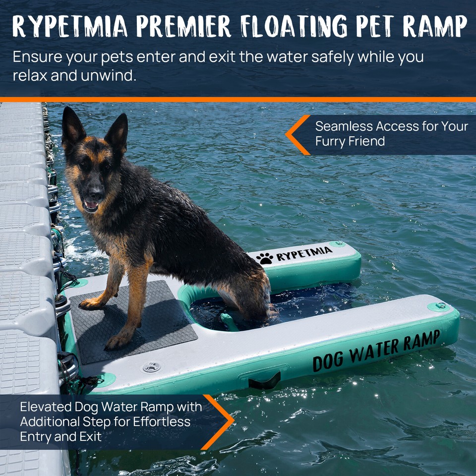 RYpetmia Large Inflatable Pup Plank Dog Water Ramp Pool Ramp Dog ...
