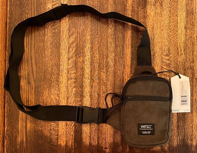 NWT WESC 'Olive Night' Green Corduroy Mini Crossbody Bag | eBay