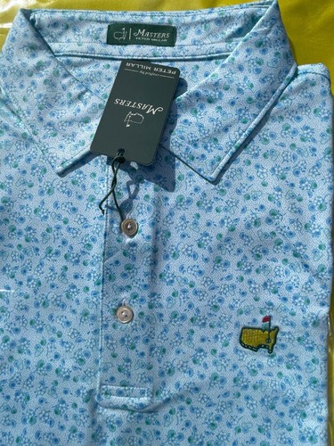 NEW 2025 Masters Peter Millar Golf Polo Blue Azalea Flower New W/Tags ...