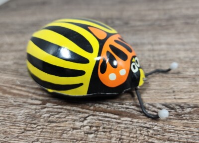 ☆LOOK☆ ~Vintage Beruska Mechanical Wind-Up Ladybird Metal Toy~☆NO KEY ...