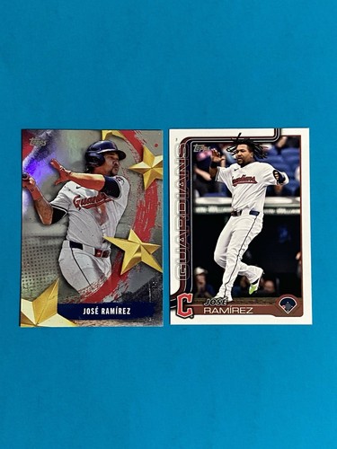 2025 Topps Jose Ramirez Baseball Card Lot Base + Stars of MLB Insert ...