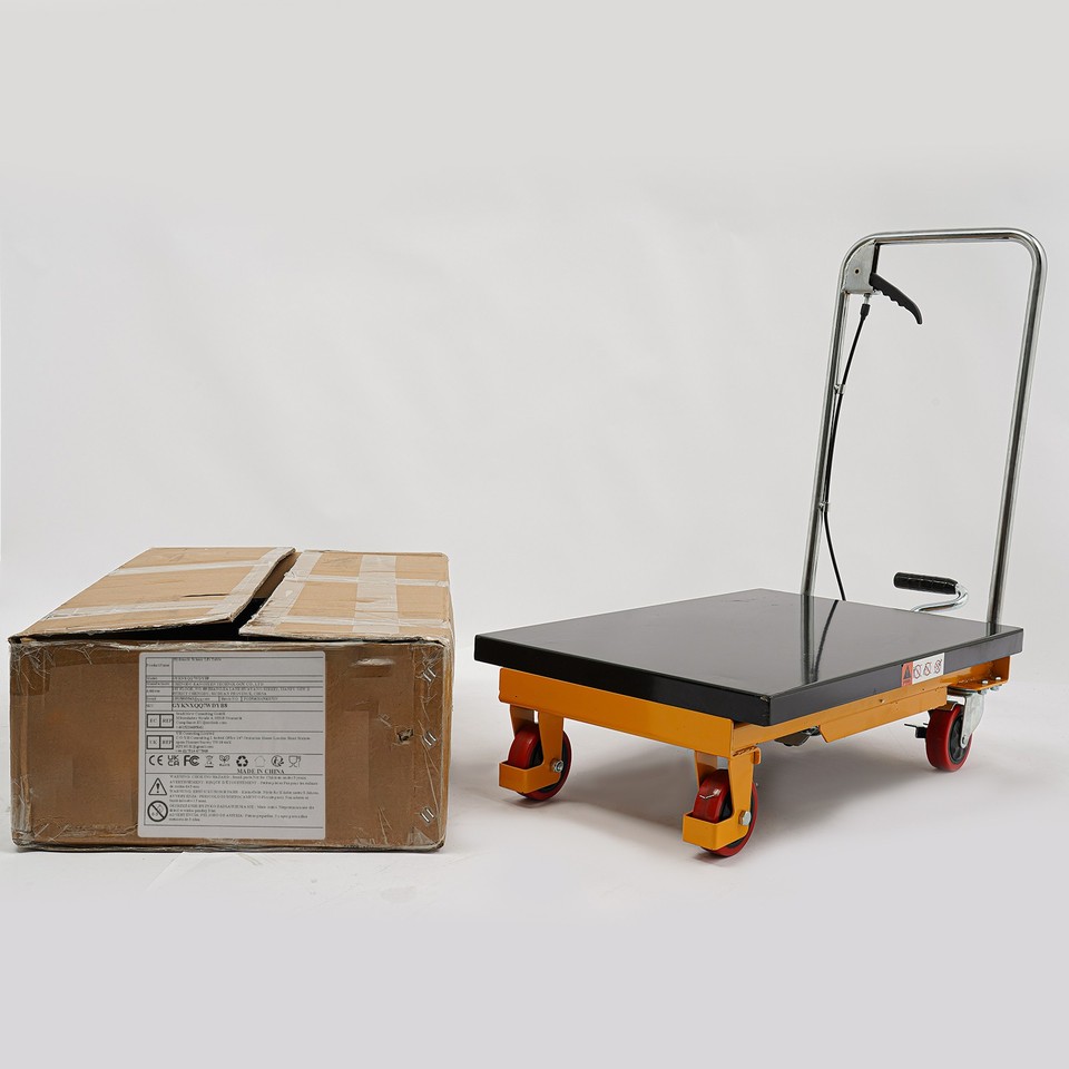 Hydraulic Lift Table Cart 500lbs Manual Single Scissor Lift Table Non ...
