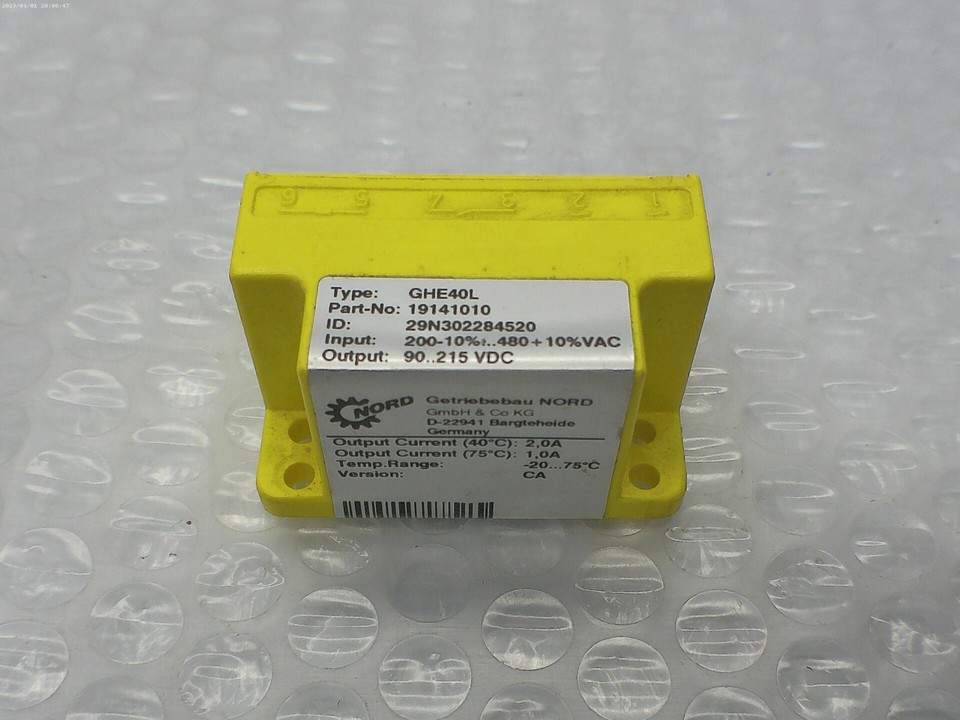 NORD 19141010 GHE40L BRAKE RECTIFIER BLOCK NSNP | eBay