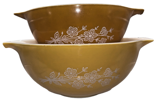 Vintage Pyrex Butterfly Gold Redesign Cinderella Bowls, #442 and #443 ...