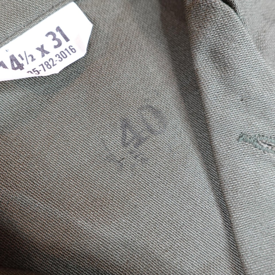 VTG Military Shirt Mens Small Olive OG-107 Sateen 5th Army Patch ...