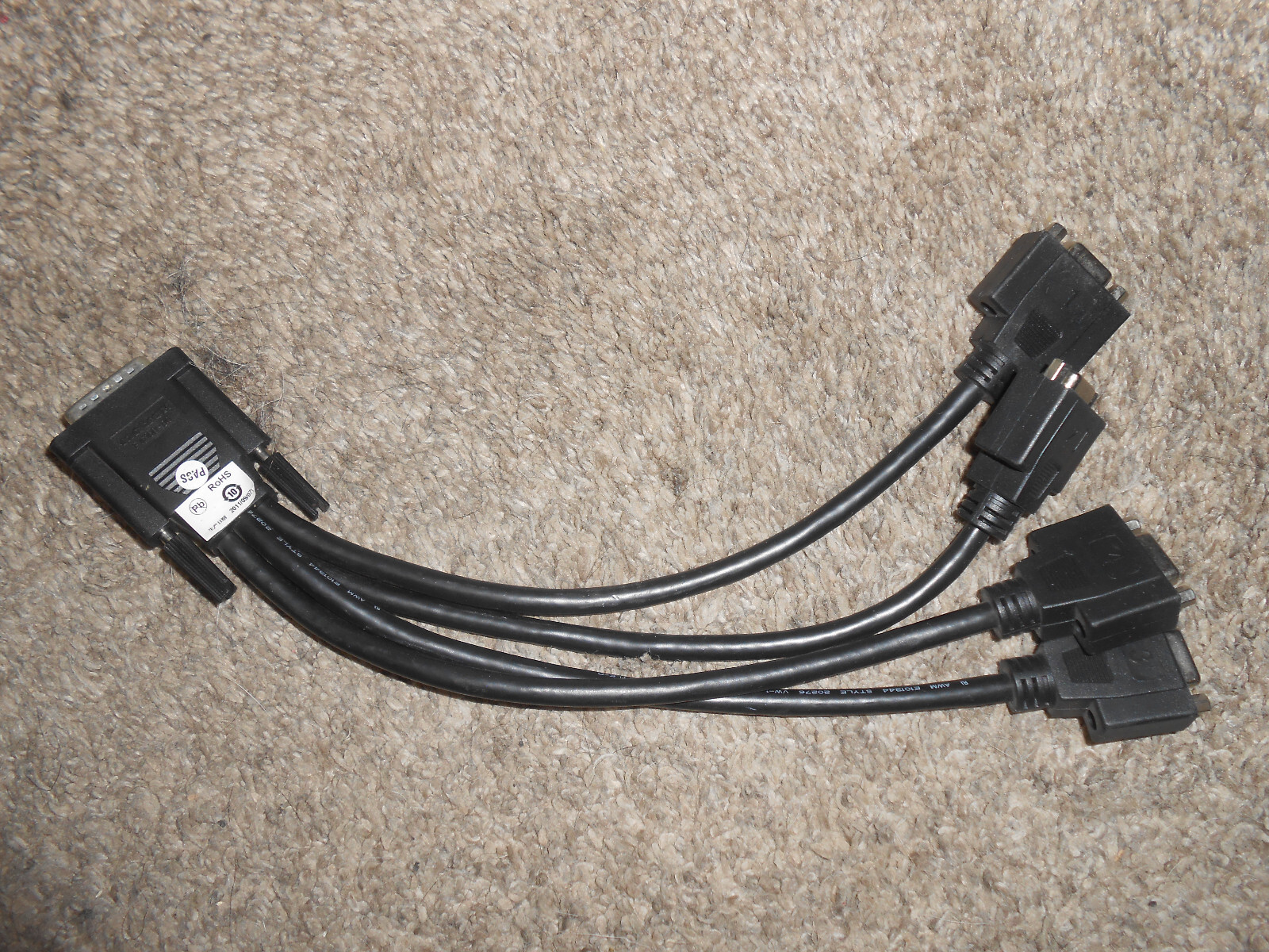 Matrox Quad F16100-00 Lfh60 to 4-way VGA Splitter Cable for sale online ...