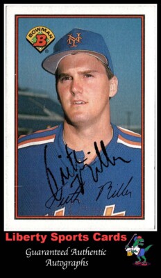 1989 Bowman Keith Miller #380 Authentic Autographed Card New York Mets ...