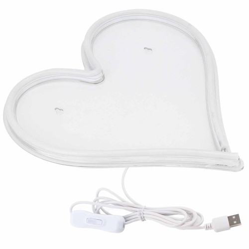 LED Neon Light Sign Pink Heart Night Light Wall Decor USB Neon Sign ...