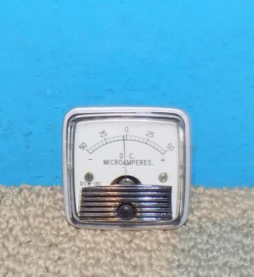 Monarch Panel Meter DC Microamperes 50-0-50uA 1 3/4" x 1 3/4" | eBay