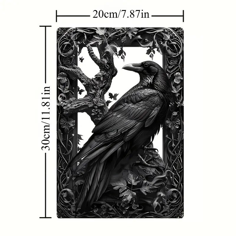 Raven Crow Acrylic Wall Plaque Sign Halloween Gothic Gift Home Decor 8 ...